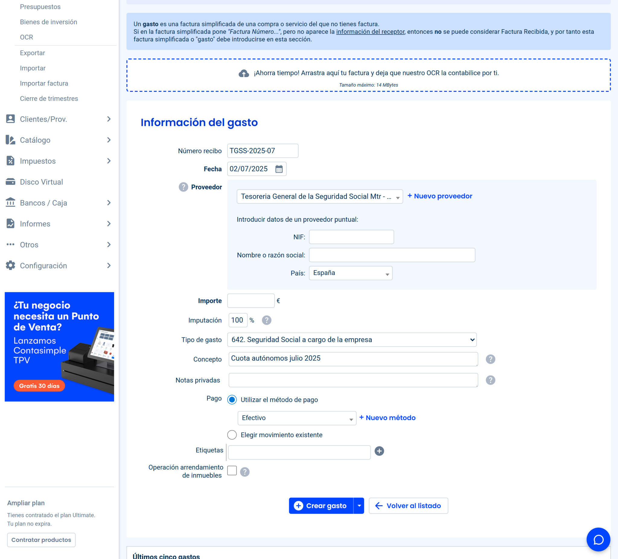 Cómo contabilizar la cuota de autónomos - Contasimple
